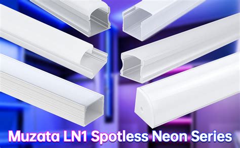 Muzata 6 Pack 3 3ft 1Meter 17x20mm U Shape Spotless LED Aluminum