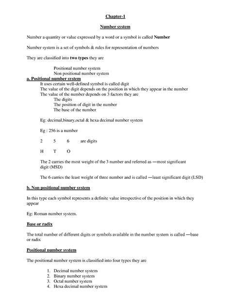 computer architecture unit 1 chapter 1 number system number a quantity or value expressed by