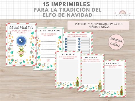 Kit 15 Imprimibles Elfo Navidad Tradicion Navideña Actividades Carta
