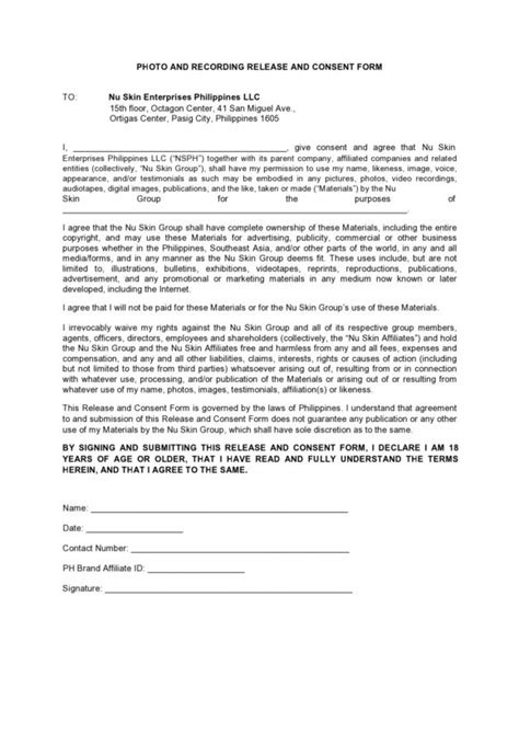 Useful Photo Release Consent Forms Templates