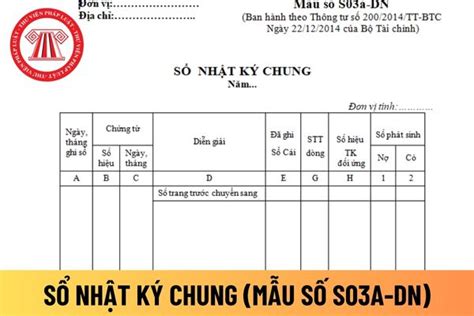 Mẫu sổ Nhật ký chung áp dụng đối với công ty trách nhiệm hữu hạn mới