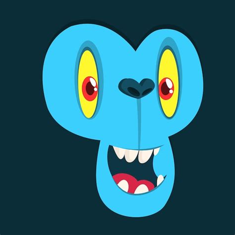 Avatar engraçado da cara do monstro dos desenhos animados vector