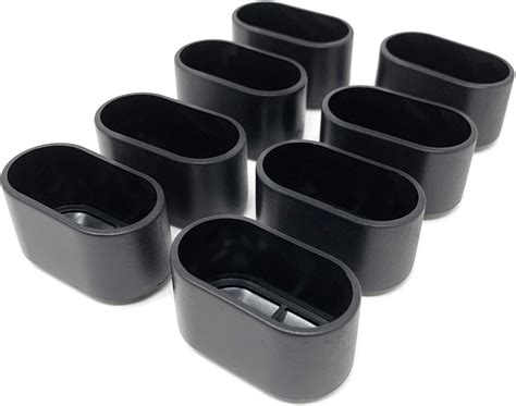 Design61 8X Abdeckkappen Stuhlbeinkappen Kappen 38x20 mm für Ovalrohre