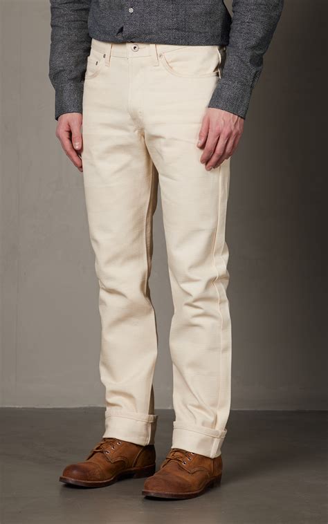Naked Famous Denim Weird Guy Undyed Frankenstein Denim Ecru Cultizm