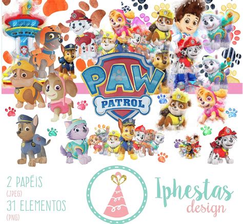 Kit Digital Patrulha Canina Aquarela No Elo Iphestas Abcb A