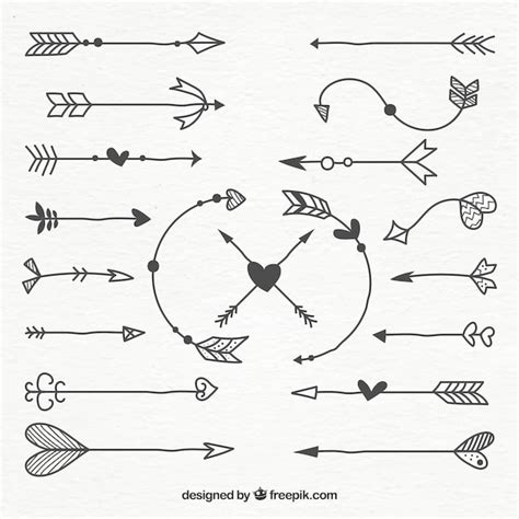 Pack De Flechas Dibujadas A Mano Vector Gratis