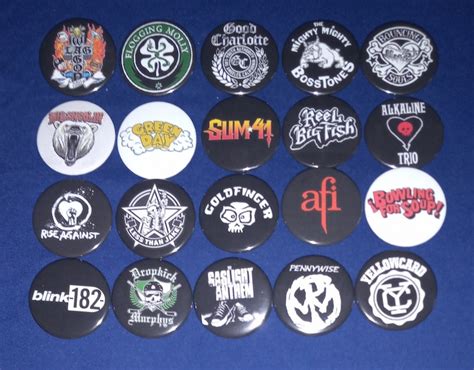 Modern Punk Pop Punk Bands 1 1 2 Pinback Buttons Etsy