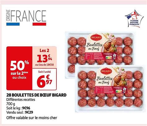 Promo 28 Boulettes De Bœuf Bigard chez Auchan iCatalogue fr