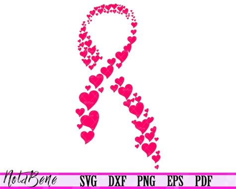 Cancer Ribbon Hearts Svg Cancer Survivor Awareness Ribbon SVG Etsy