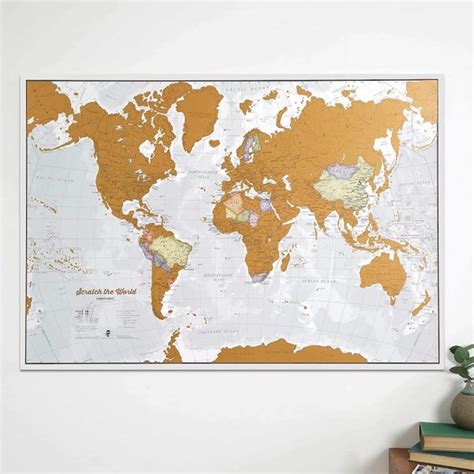 Carte du Monde à gratter 84 x 59 CM avec son beau tube de transport