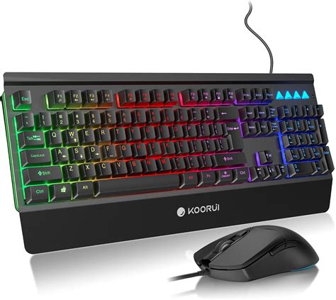 Koorui Wired Keys Gaming Keyboard And Mouse Combo Rainbow Backlit