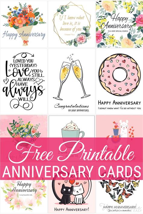 Free Printable Anniversary Cards Printable Anniversary Cards Free