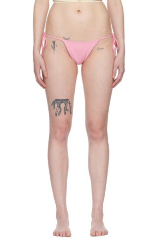 Pink Self Tie Bikini Bottoms By Magda Butrym On Sale