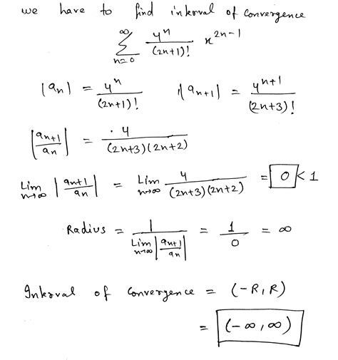 [solved] find the interval of convergence 24 1 2n 1 course hero