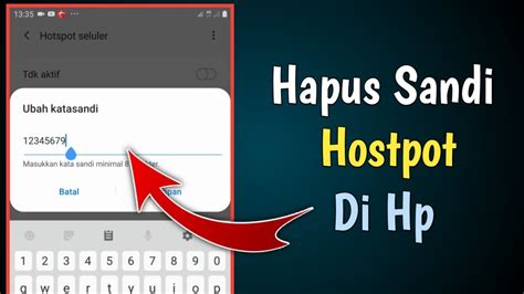 Cara Hapus Kata Sandi Hotspot YouTube
