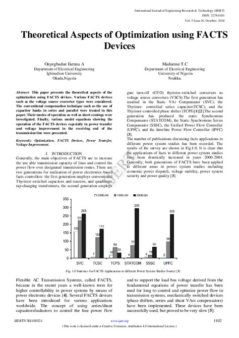 pdf ijert theoretical aspects of optimization using facts devices ijert journal