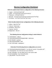 Electron Configuration Worksheet Ashley Hays Docx Electron