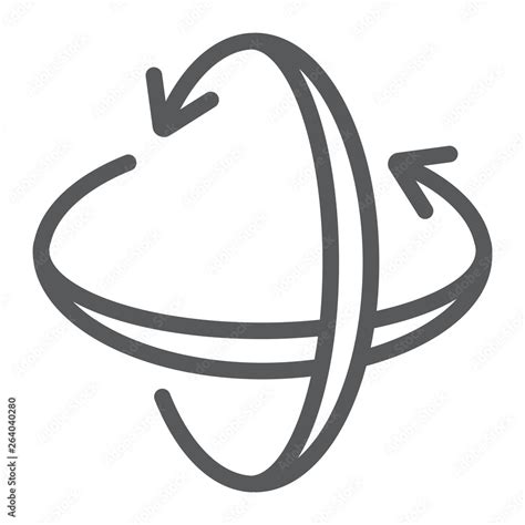 Rotation Axis Line Icon Pivot And View Rotate Sign Vector Graphics