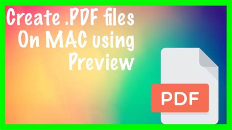 create pdf files on mac youtube