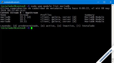 Cómo instalar MariaDB en CentOS 8 2024 Paso a paso