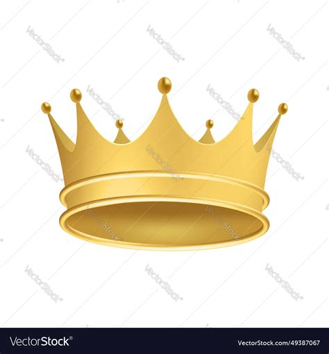 Golden Royal Crown For King Or Queen Isolated Vector Image