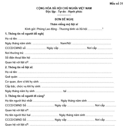 What Is The Application Form To Visit The Martyrs Graves In Vietnam In