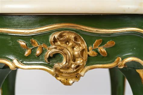 Proantic Guéridon En Bois Sculpté Peint Et Doré Style Louis XV