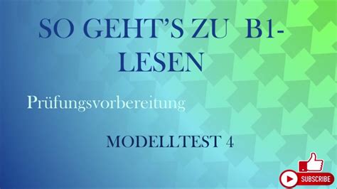 Goethe und Ösd Zertifikat B1 So geht s noch besser zu Lesen B1 Lesen