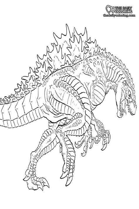 Godzilla Coloring Pages Free 2024 The Daily Coloring