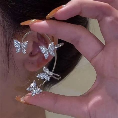 BUTTERFLY EAR CUFF No Piercing Ear Cuff Butterfly Ear Clip Etsy UK