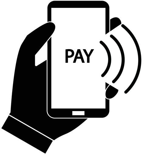 Payment With Smartphone Icon On White Background Online Mobile Payment
