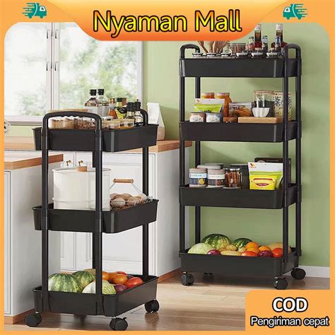 Jual Rak Troli Susun Serbaguna Rak Dapur Stainless Rak Salon Rak Kamar