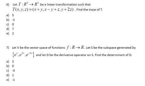 solved let t r 3 rightarrow r 3 be a linear transformation