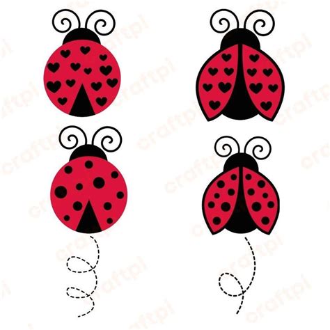 Ladybug Bundle SVG PNG PSD DXF Files Craftpi Ladybug Svg Dxf