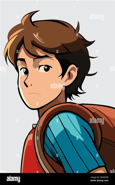 Cartoon Teenage Girl With Brown Hair