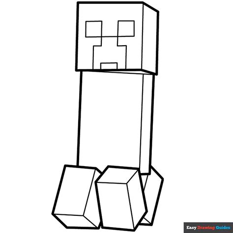 Minecraft Creeper Coloring Page Easy Drawing Guides