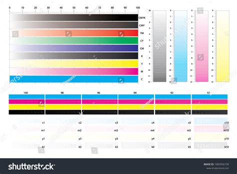 Cmyk Standard Offset Vector Calibration Printing Stock Vector Royalty