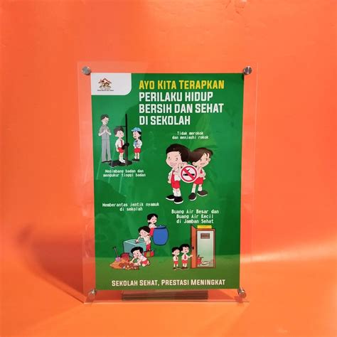 Jual Poster Akrilik Sekolah Poster Akrilik Ayo Kita Terapkan PHBS Di