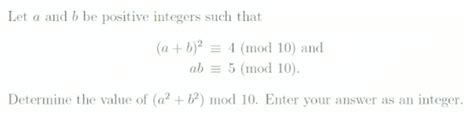 Get Answer Let A And B Be Positive Integers Such That A B 2 4