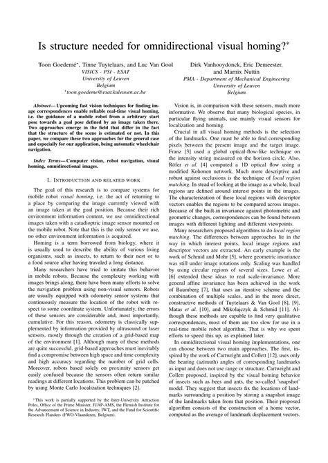 pdf is structure needed for omnidirectional visual homing