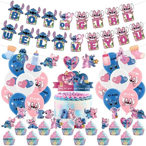 Buy Stitch And Angel Gender Reveal Decorations Gender Reveal