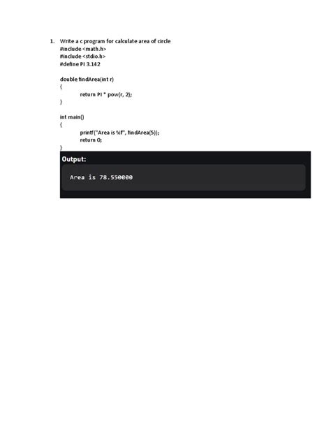 write a c program for calculate area of circle pdf queue abstract data type applied