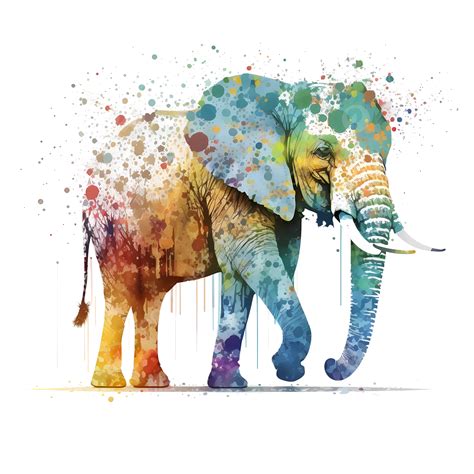 Watercolor Elephant Illustration Elephant Watercolor Illustration