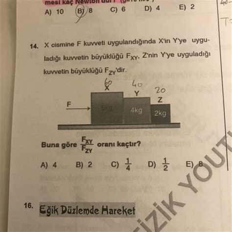 ayt fizik newton hareket yasaları Eodev