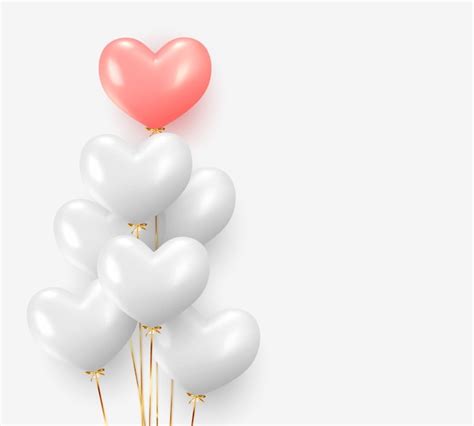 Fondo con un montón de globos en forma de corazón globo 3d de diseño