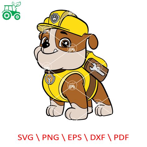 Rubble Paw Patrol Svg Paw Patrol Clipart Cartoon Paw Svg Inspire