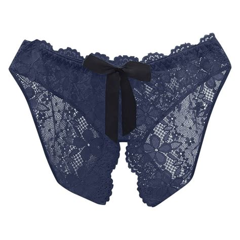 Odeerbi Rollback Womens Underwear See Through Thongs Erogenous Lace Lingerie Panties Underpants