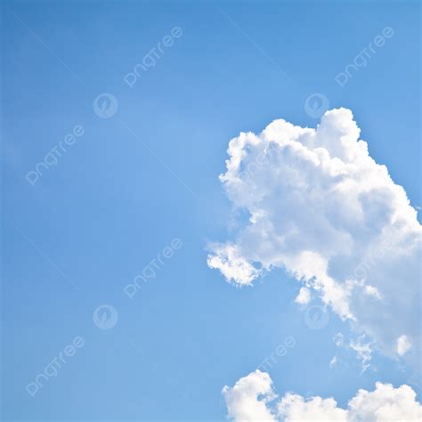 Blue Sky With White Clouds Bright Summertime Meteorology Photo