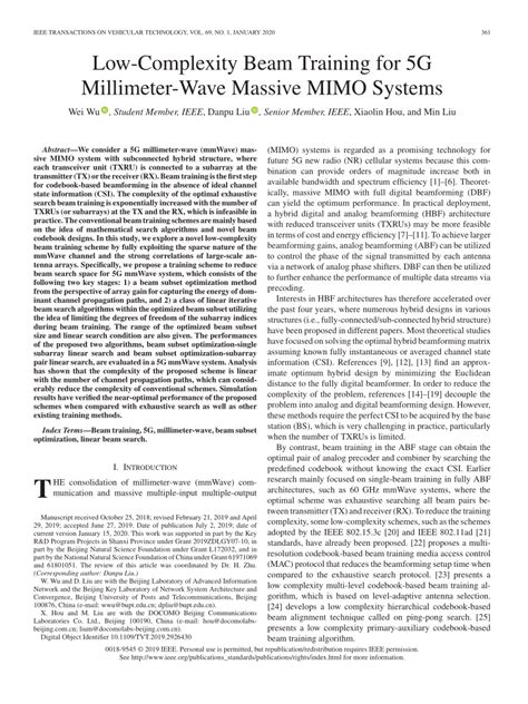 pdf low complexity beam training for 5g millimeter wave massive mimo systems