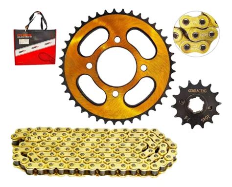Kit Arrastre Akt Evo R Cadena Dorada Reforzada Paso H Cuotas Sin